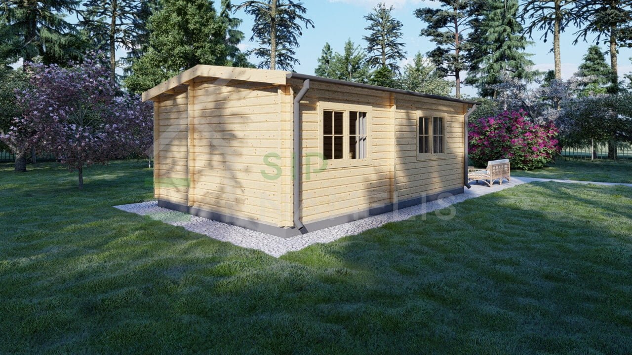 Log Cabin Summer House Ellington 44mm, 4.4×7, 27m² | SipHouse.ie