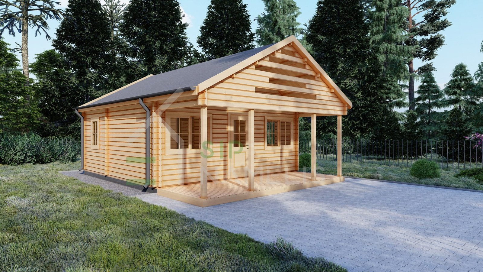 Prefab Summer House Ptolemy 44mm, 8×6, 45m² | SipHouse.ie