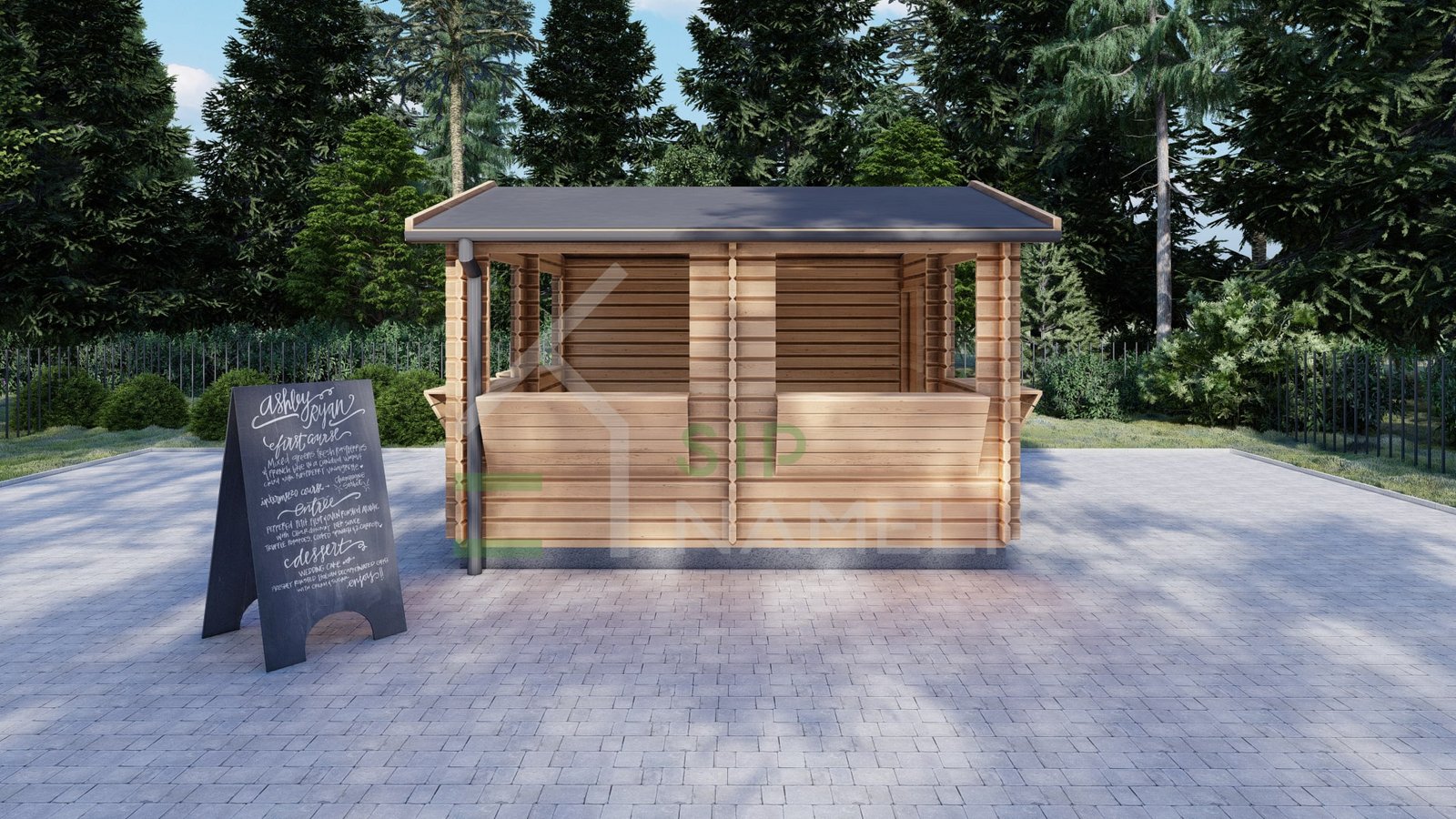 Prefab Wooden Sales Kiosk Emily 28mm, 2x3, 6m² | SipHouse.ie